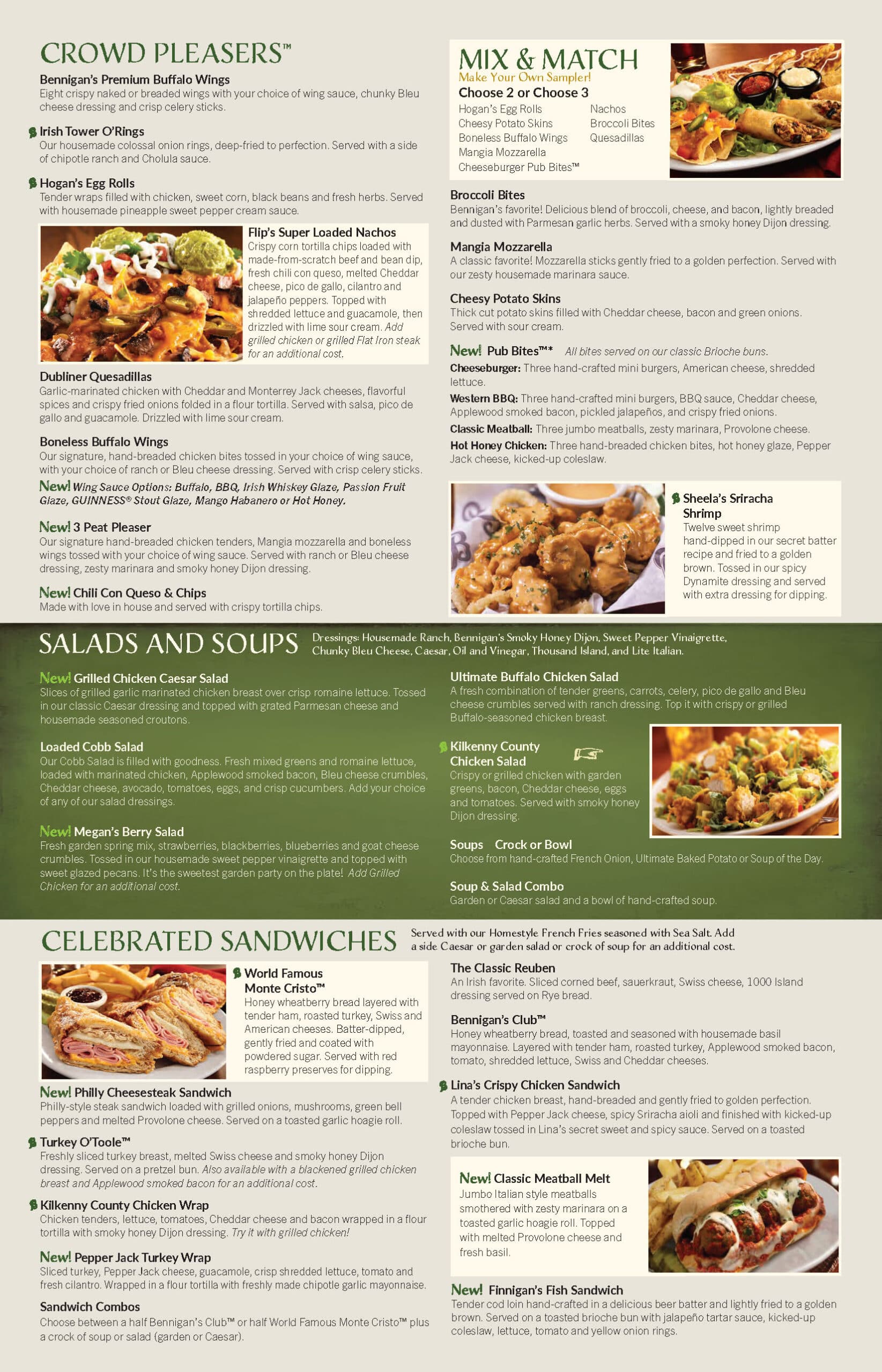 Menu - Bennigans