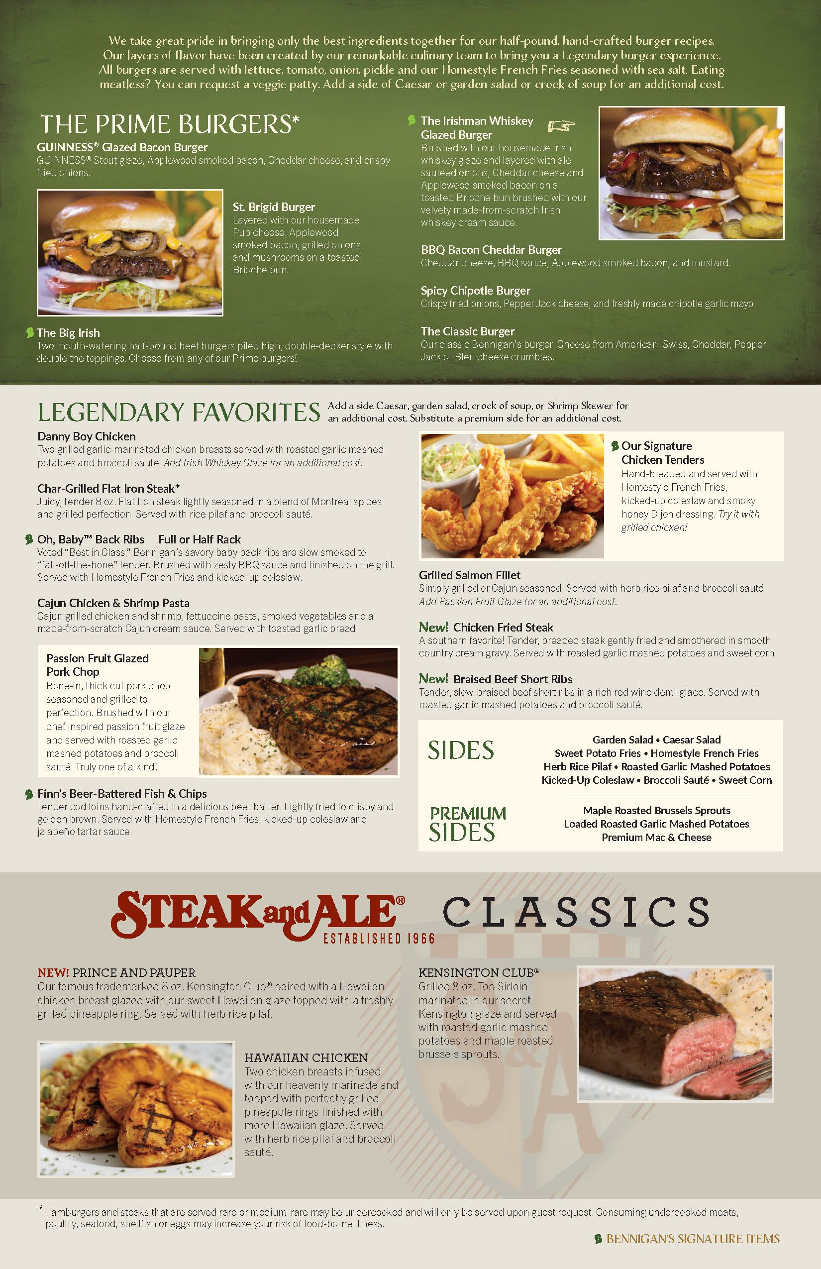 Menu - Bennigans